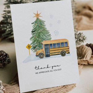 Printable School Bus Driver Christmas Card | Bus Driver Gift ...