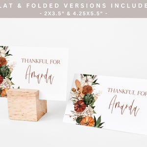 Fall Place Card, Printable Place Card, Autumn Place Card, Thanksgiving ...