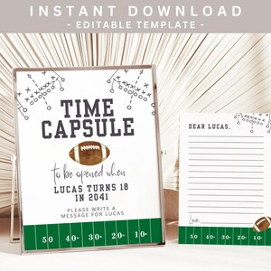 Football Birthday Time Capsule, Football Party, First Birthday, Time ...
