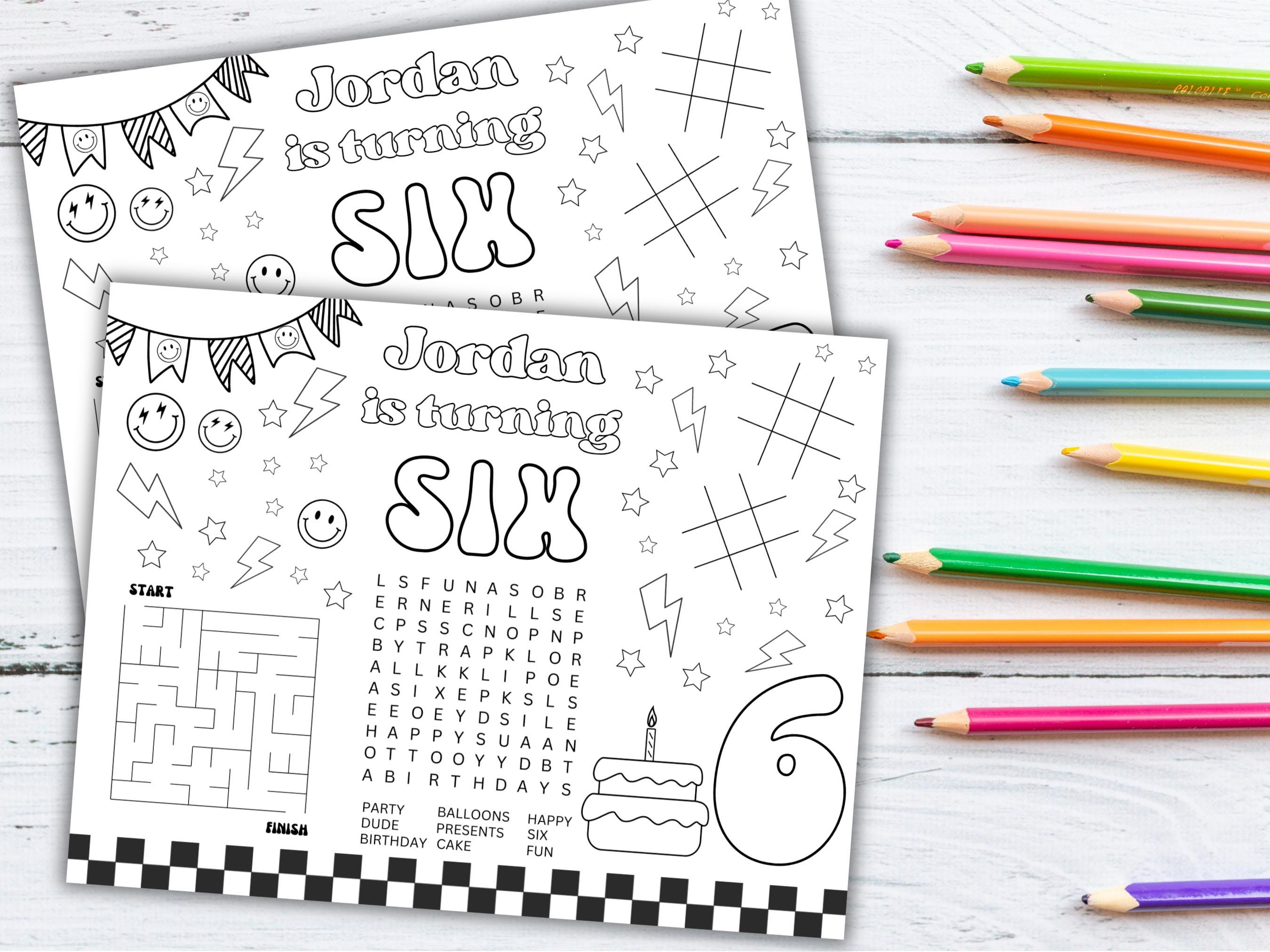 Printable 6th Birthday Smiley Face Coloring Page, Smiley Face Coloring ...