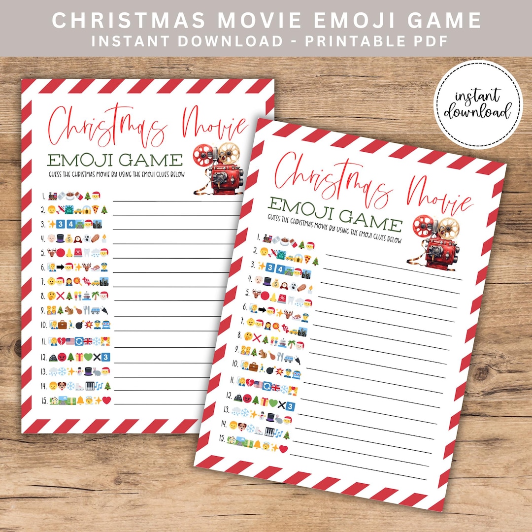 Christmas Movies Emoji Game, Christmas Games, Instant Download ...