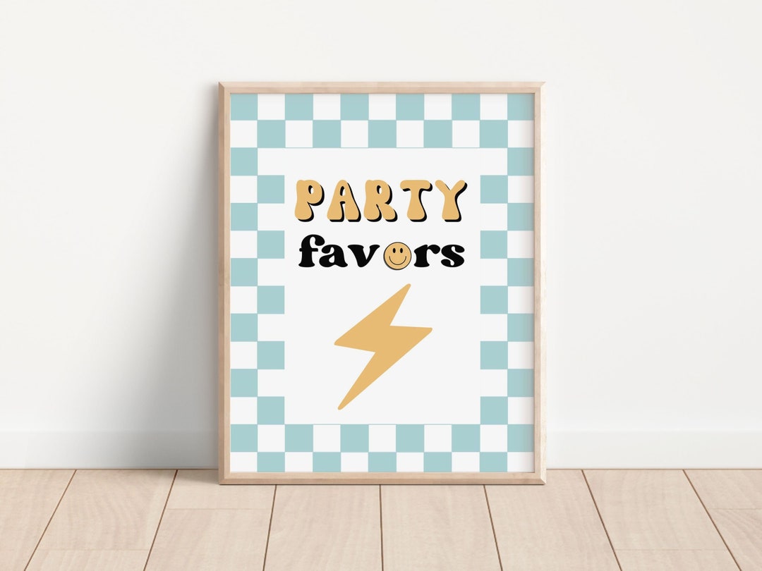 Blue One Happy Dude Party Favors Sign | Instant Download | A102 - Etsy