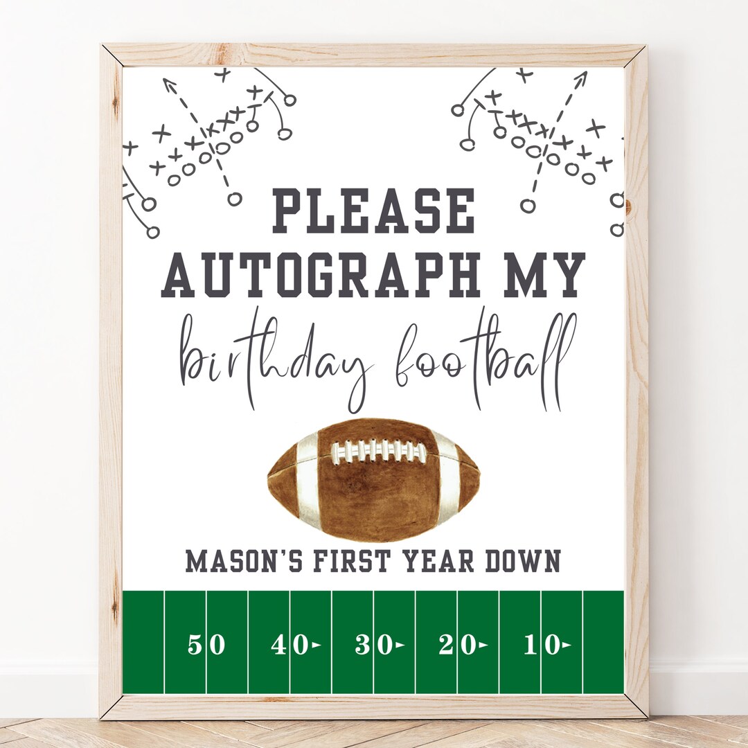 Football Birthday, Autograph My Ball, Instant Download, Autograph Guest ...