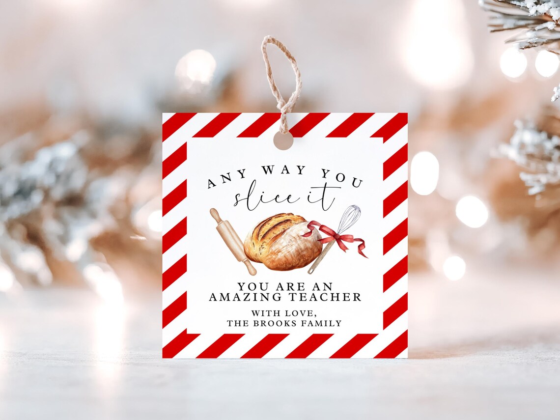 Printable Christmas Gift Tags, Custom Gift Tag, Baked Goods Tag, Baking ...