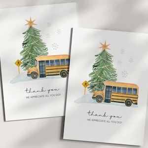 Printable School Bus Driver Christmas Card | Bus Driver Gift ...