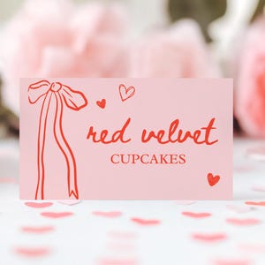 Valentines Day Food Tent, Food Labels, Place Cards, Valentine's Day ...