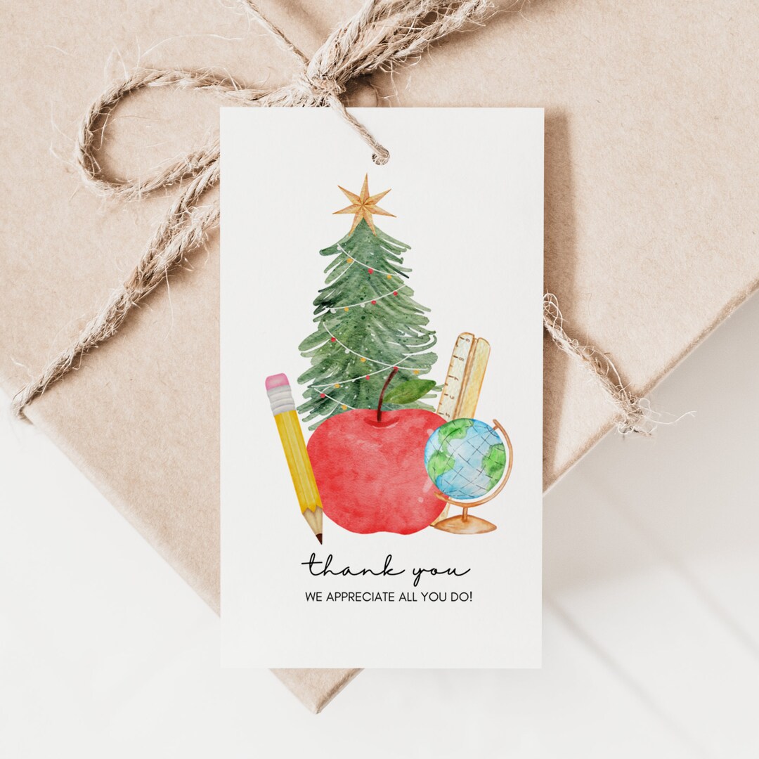 Printable Christmas Gift Tag | Gift for Teacher | Teacher Gift Tag ...