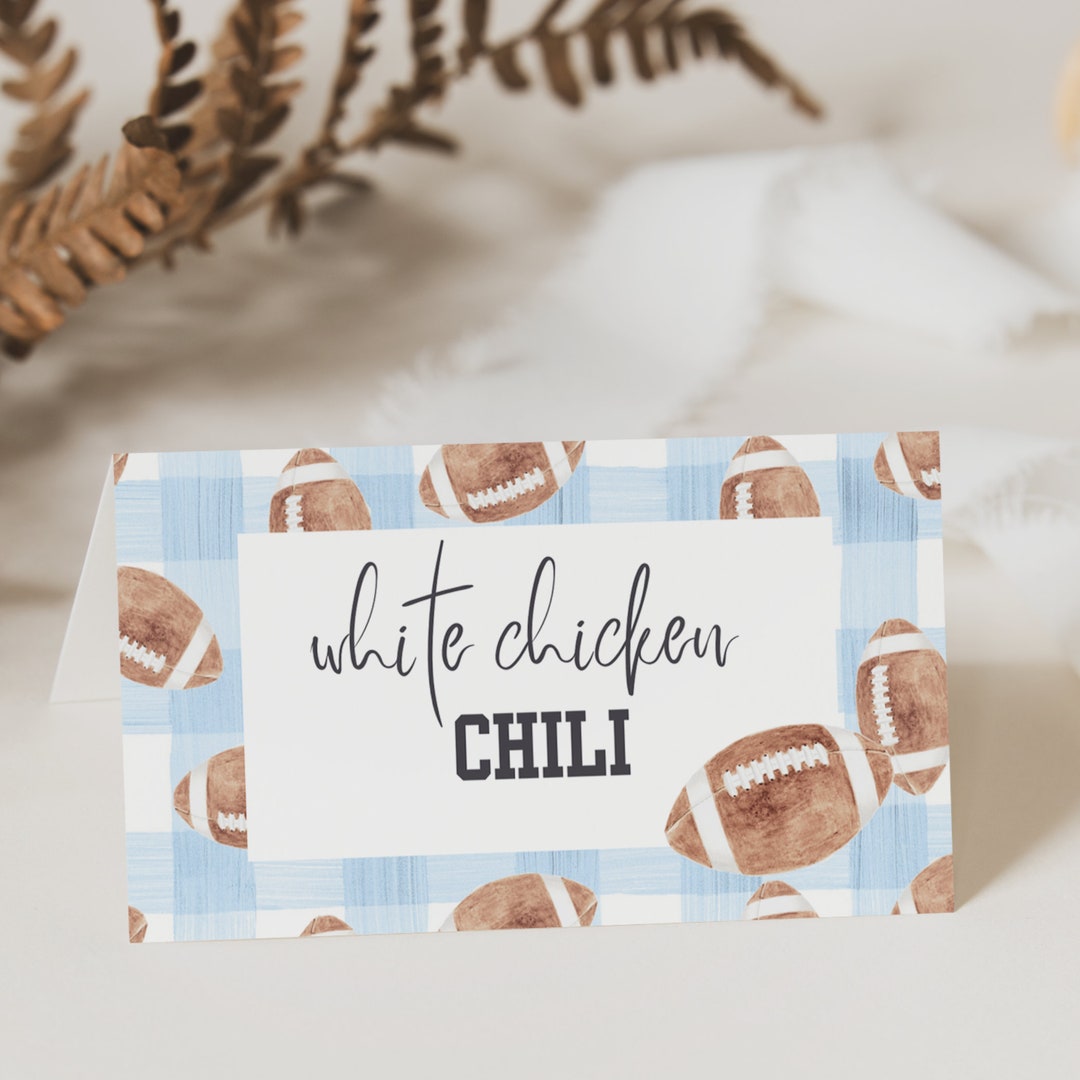 Football Party Food Labels, Football Food Tent, Football Food Label ...