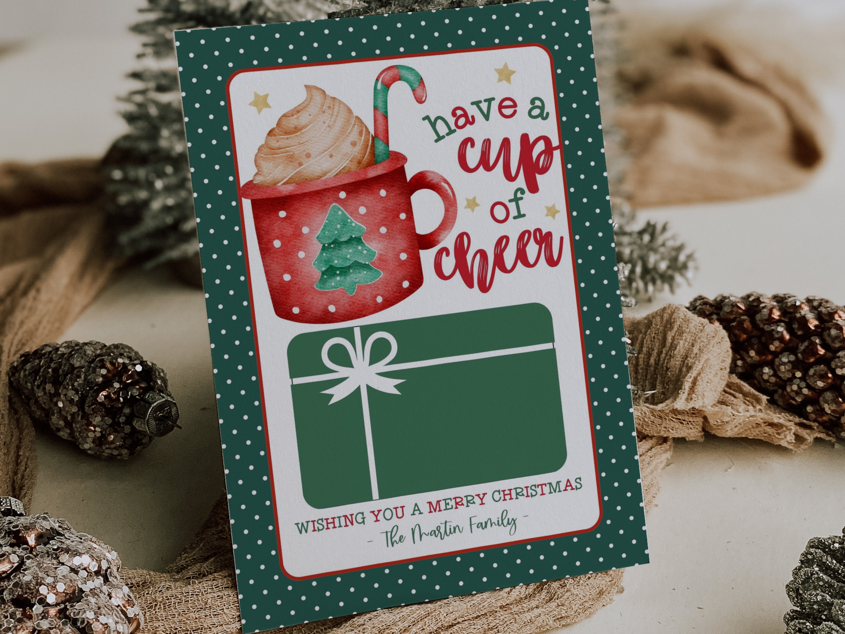 Printable Coffee Gift Card Holder Template Christmas Card - Etsy