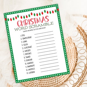 Christmas Word Scramble | Christmas Party Game | Christmas Games ...