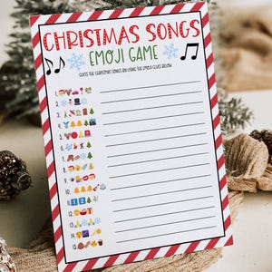 Christmas Songs Emoji Pictionary, Christmas Party Game, Instant ...