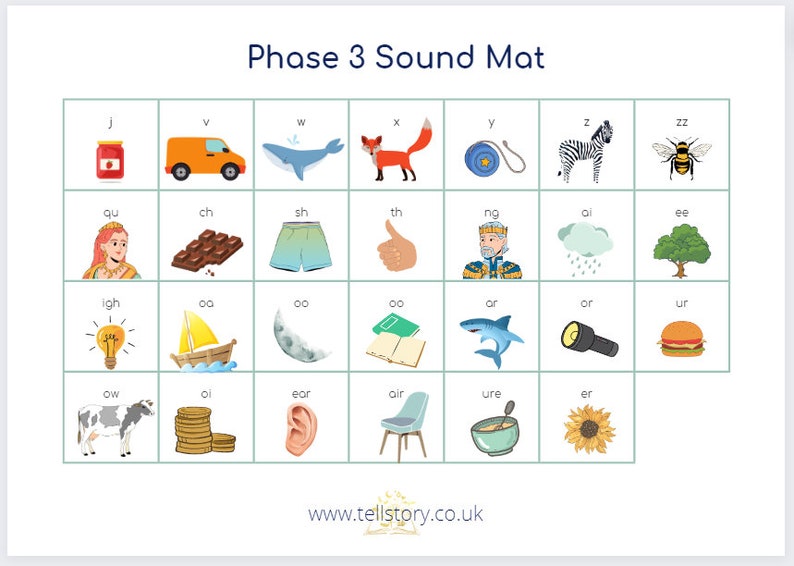Phase 3 Phonics Mat - Etsy