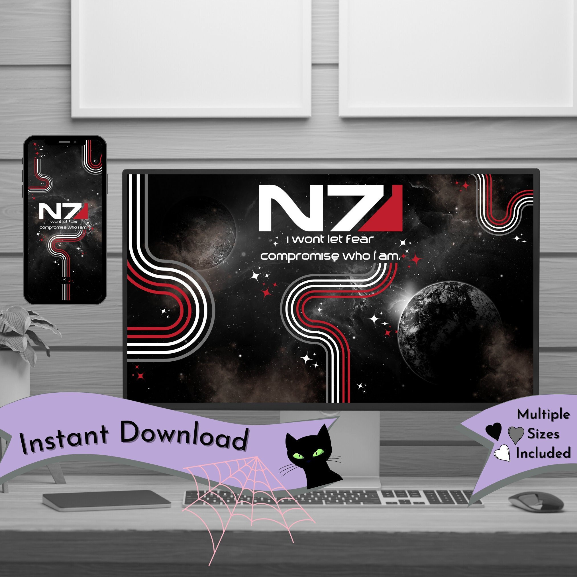 Mass Effect Gamer Desktop Wallpaper Computer Background N7 Day Space ...