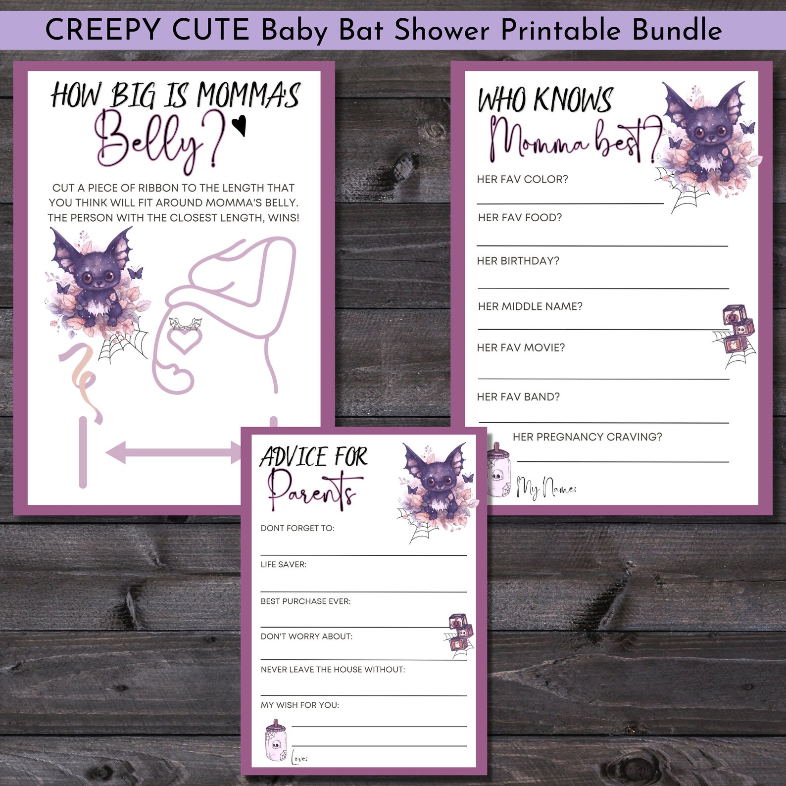 Gothic Baby Shower Printables Spooky Cute Baby Shower Bundle Halloween ...