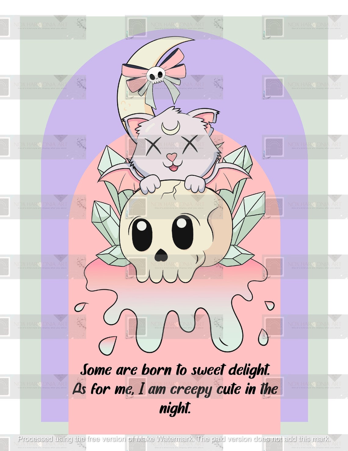 Pastel Goth Wall Art Creepy Cute Spooky Kawaii Cat Poster - Etsy