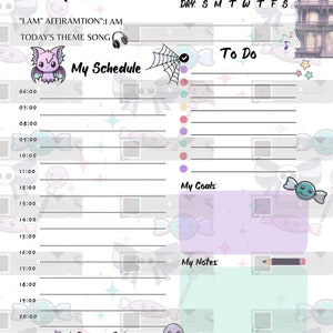 Goth Daily Planner Creepy Cute Pastel Planner Pages Instant - Etsy
