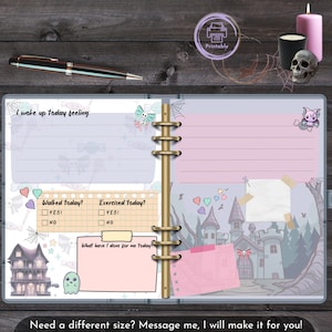 Goth Daily Planner• Creepy Cute Pastel Printable Stationery• Instant ...