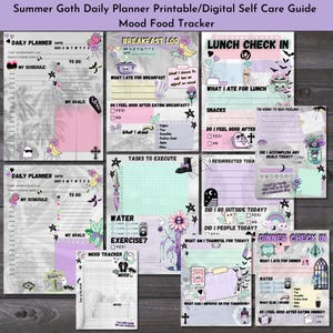 Summer Goth Daily Self Care Tracker Creepy Cute Pastel Planner ...