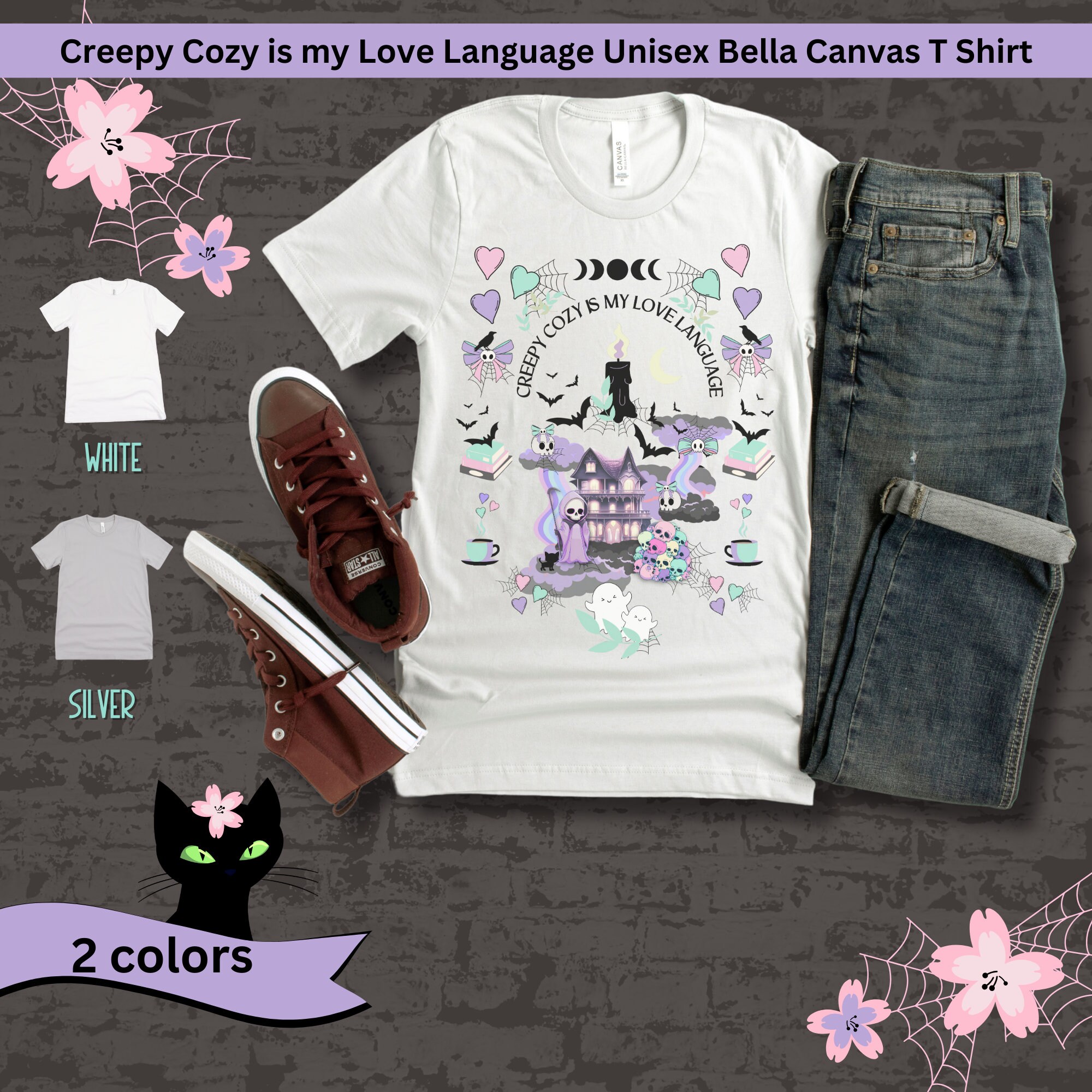 Pastel Goth T Shirt Halloween Summerween Cottage Core Emo Witchy ...