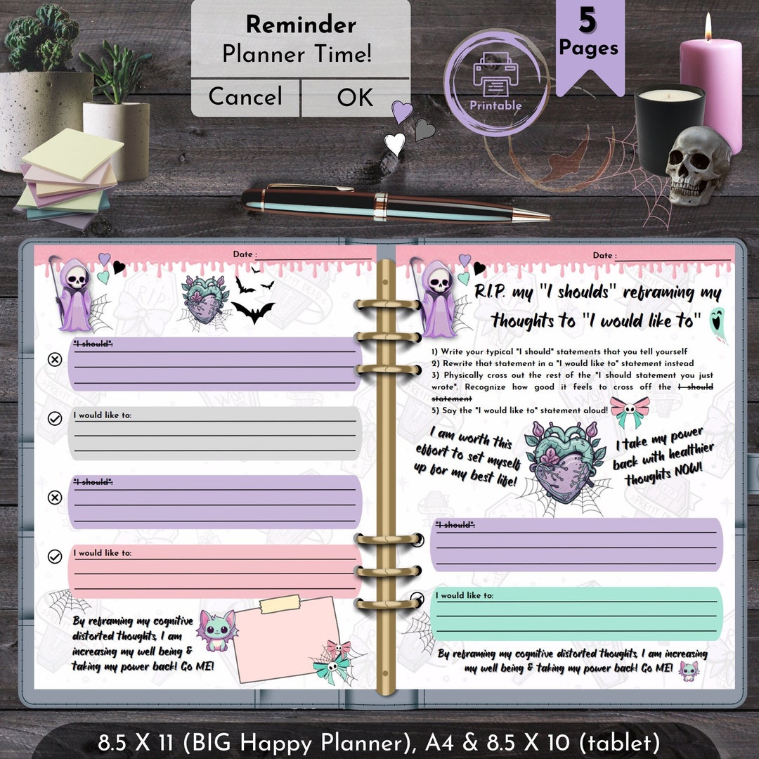 Pastel Goth Stress Guide | Alt Mental Health Reframe Thoughts ...