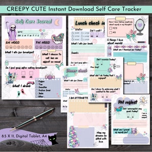 Goth Planner Daily Self Care Tracker• Creepy Cute Pastel Planner ...