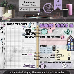 Summer Goth Daily Self Care Tracker Creepy Cute Pastel Planner ...