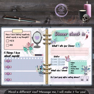 Goth Daily Self Care Tracker Creepy Cute Pastel Planner Printable Mood ...