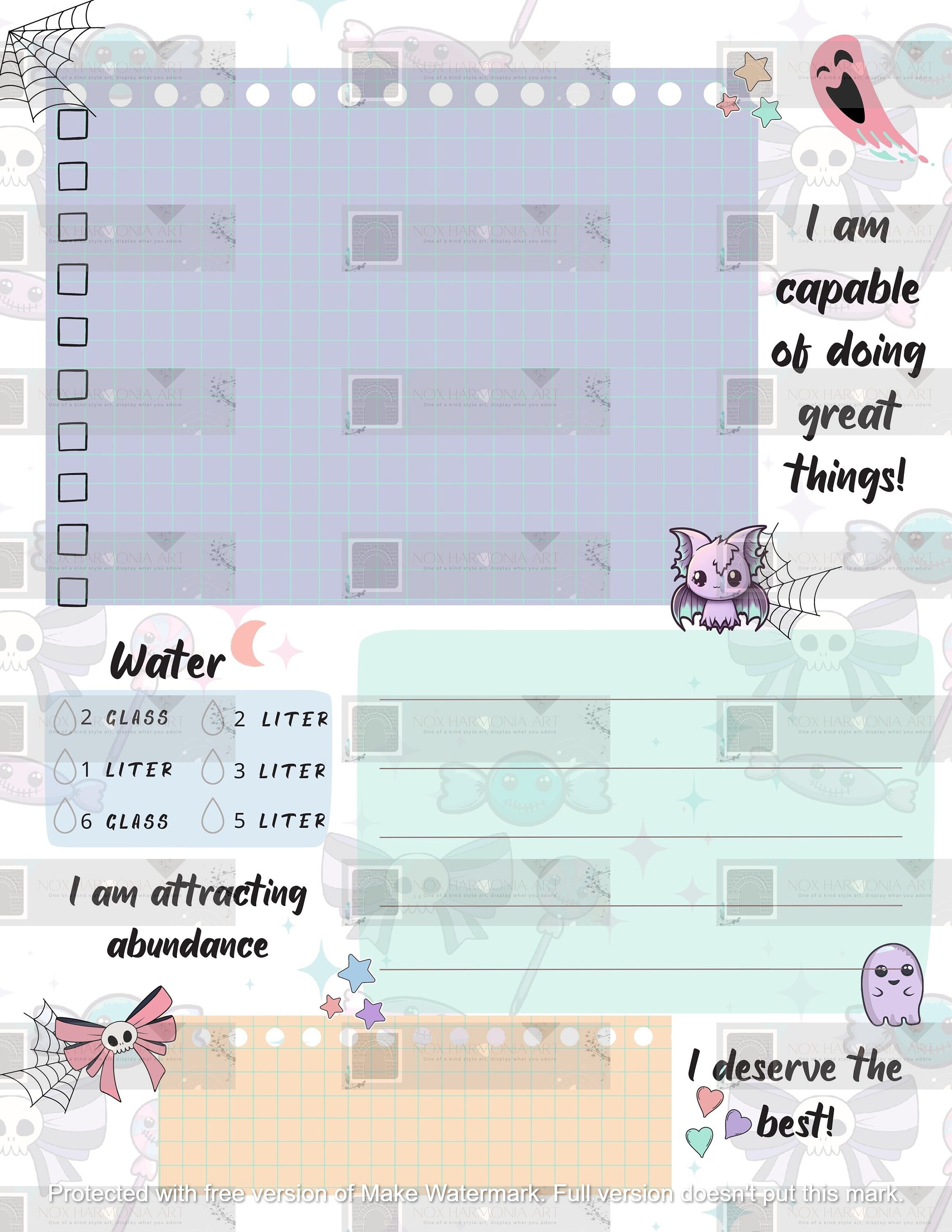 Goth Daily Planner Creepy Cute Pastel Planner Pages Instant - Etsy Canada