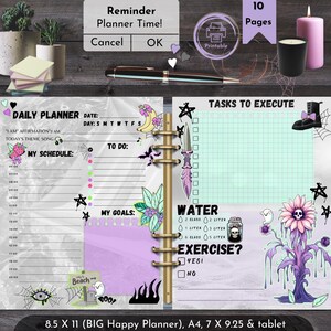 Summer Goth Daily Self Care Tracker Creepy Cute Pastel Planner ...