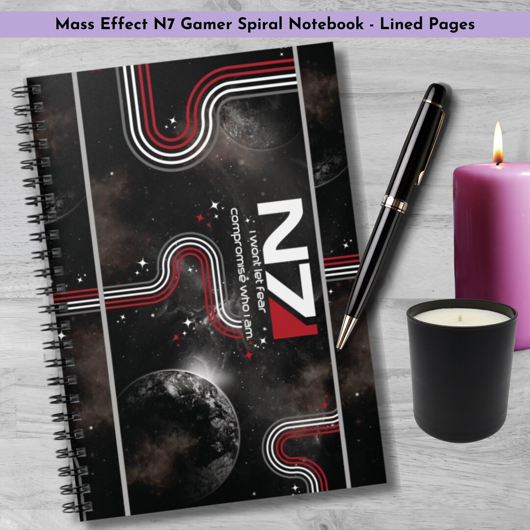 Mass Effect Notebook N7 Gamer Space Journal - Ruled Line - Etsy
