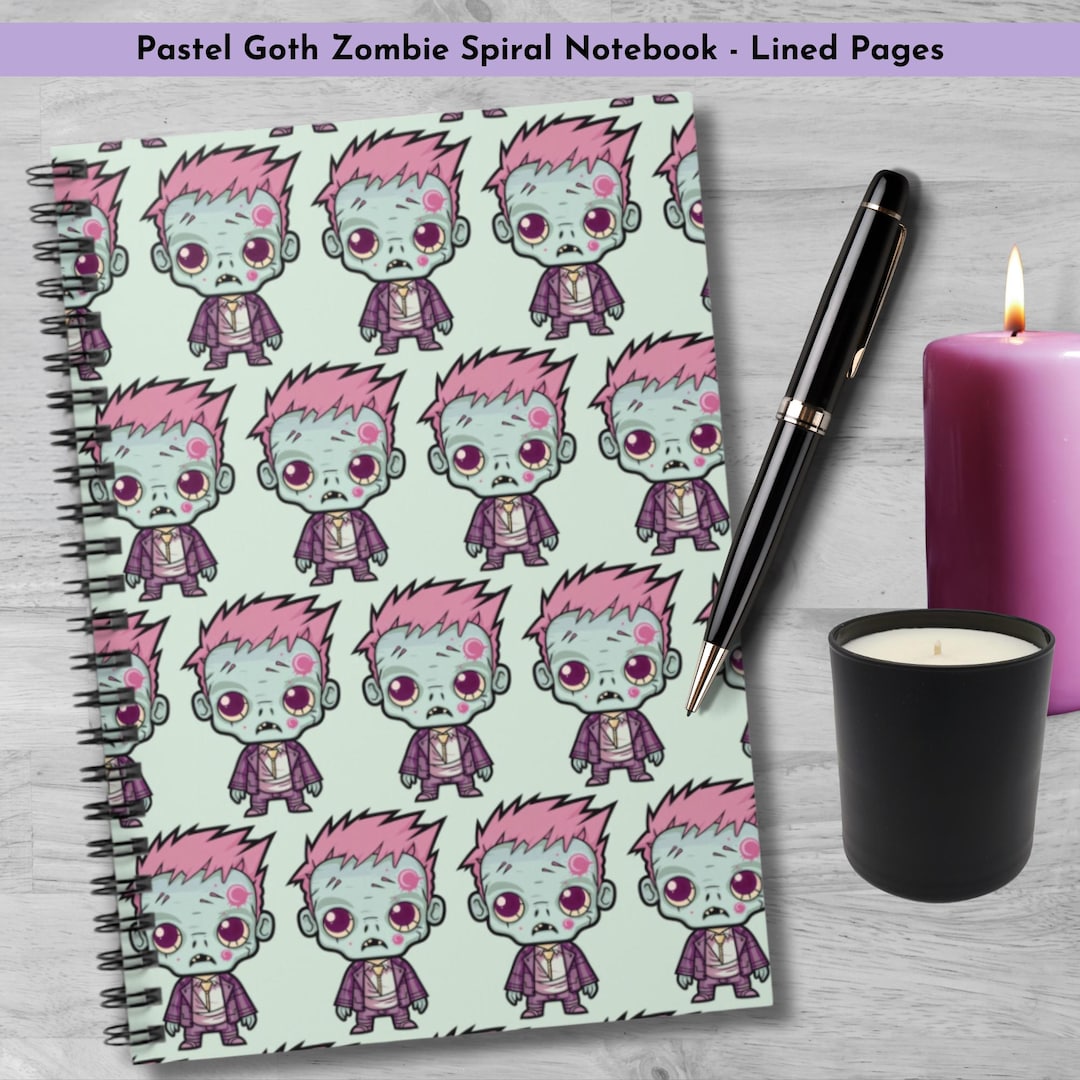 Pastel Goth Notebook Zombie Journal Ruled Line Mint - Etsy