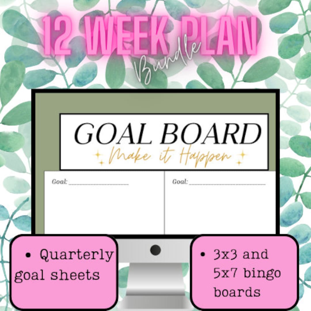 12 Week Year Planning Template- Goal Etting - Etsy