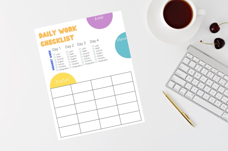 Classical Conversations Daily Work Checklist - Etsy