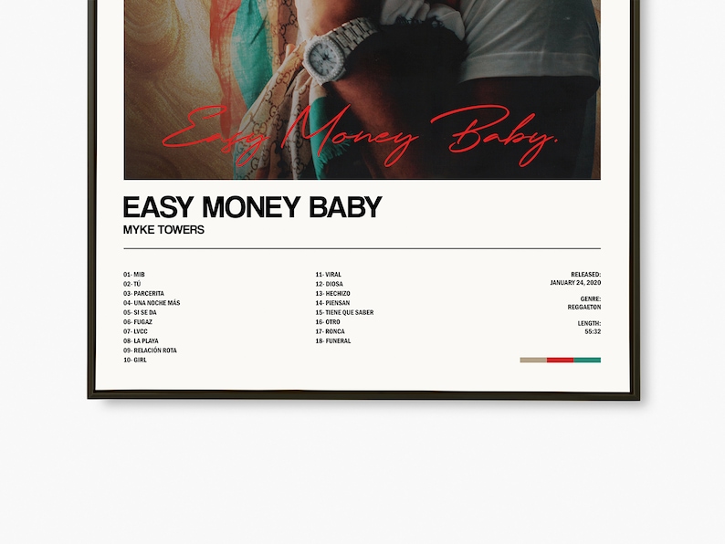 Easy Money Baby, Myke Towers, Easy Money Baby Print, Easy Money Baby ...