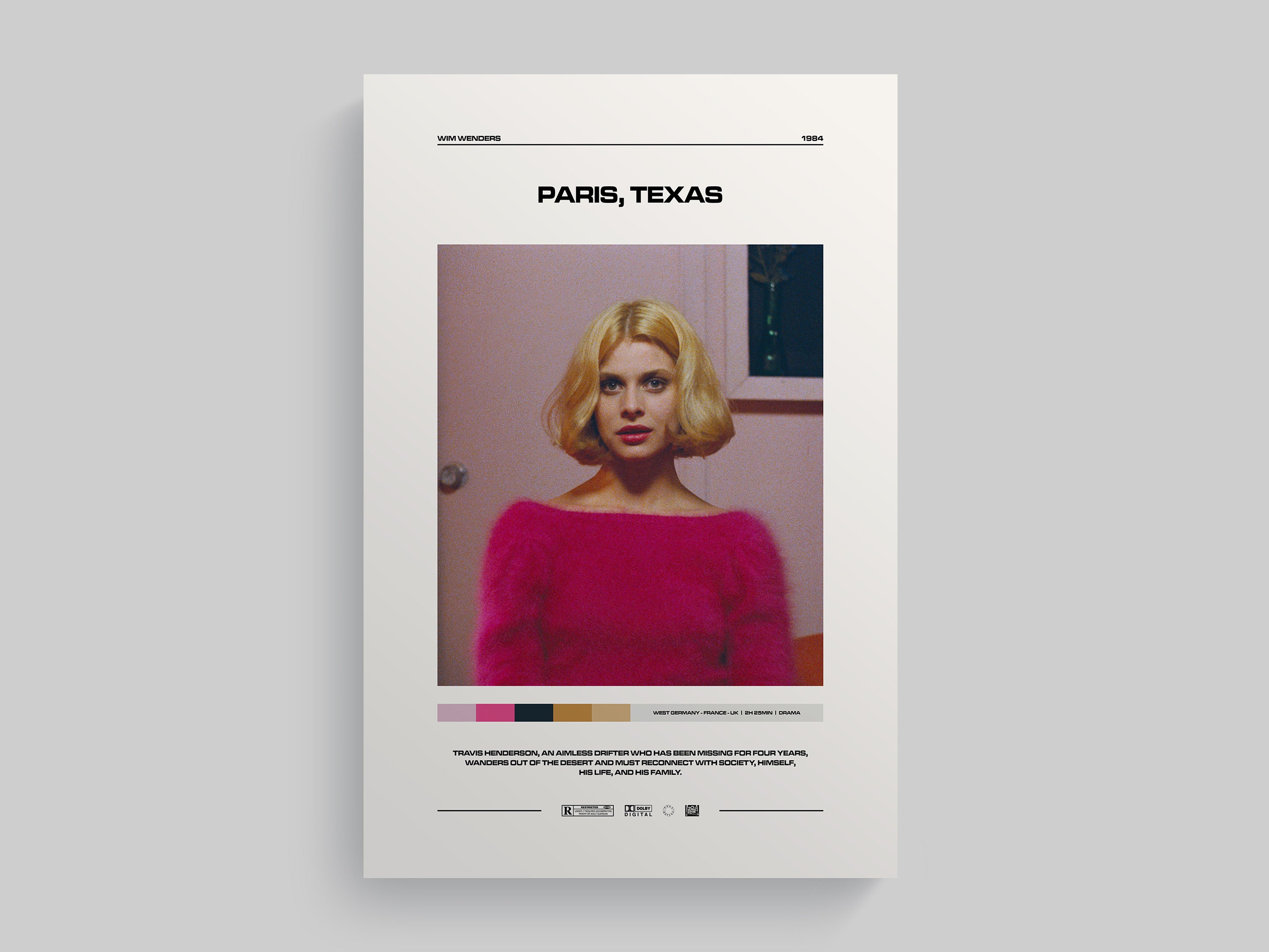 Paris, Texas - Wim Wenders | Minimalist Movie Poster | Art Print ...