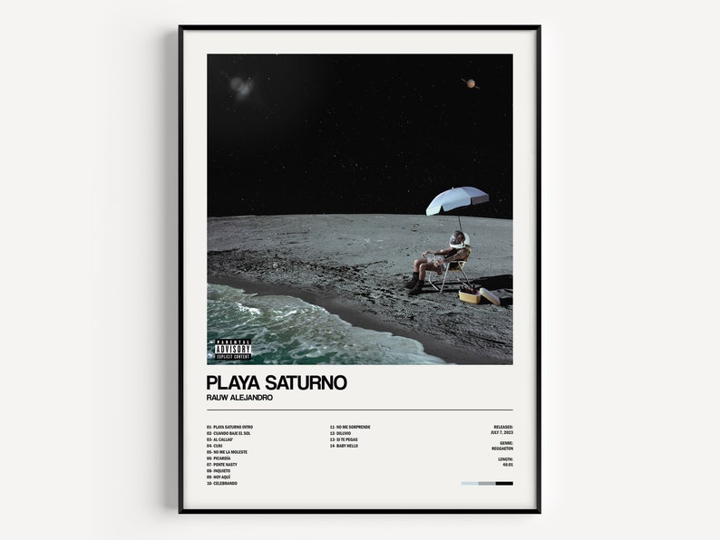 PLAYA SATURNO, Rauw Alejandro, Impresión Playa Saturno, Álbum Playa ...