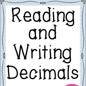 Reading Writing and Comparing Decimals Worksheets 5th Grade Math ...