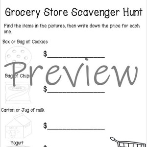 Summer Grocery Store Scavenger Hunt Summer Activity, Summer Learning ...