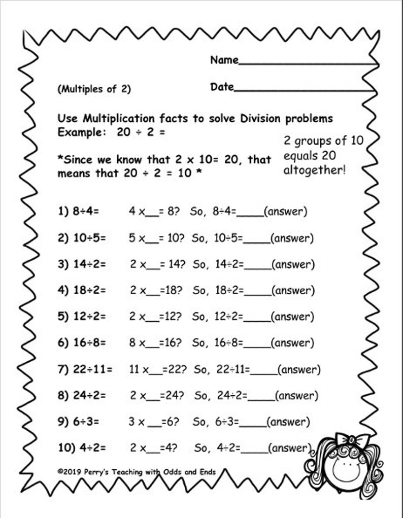 3rd Grade Math Division & Multiplication Facts Practice - Etsy