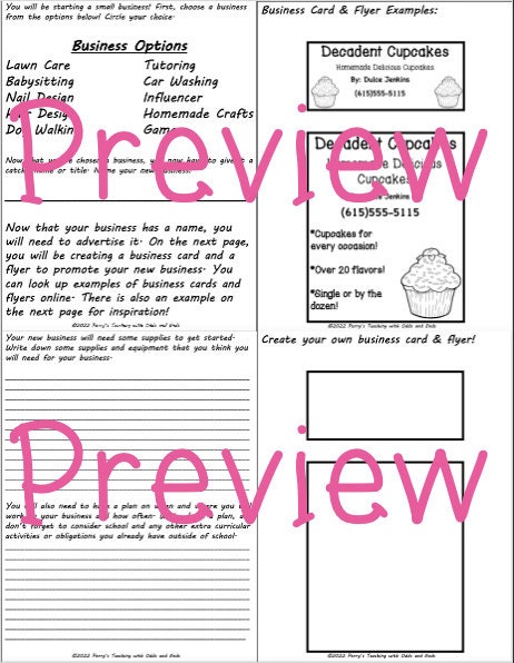 My First Business Entrepreneur Activity for Teens, Math, Learning ...