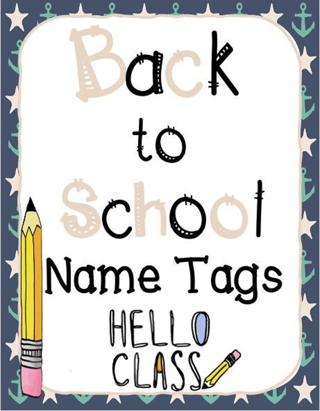 Back to School Name Tags - Etsy