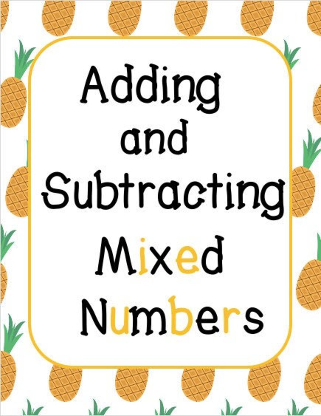 Adding and Subtracting Mixed Numbers 4th Grade Fractions Math - Etsy