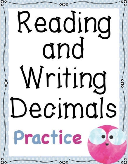 Reading Writing and Comparing Decimals Worksheets 5th Grade Math ...