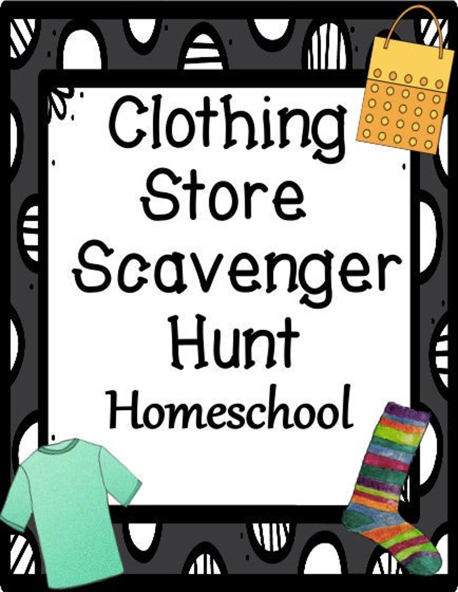 Homeschool Clothing Store Scavenger Hunt Activity - Etsy