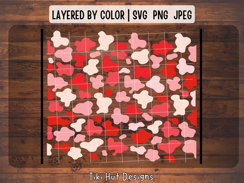 Layered Shades of Pink Cow Print SVG Design for Tumbler Makers - Etsy