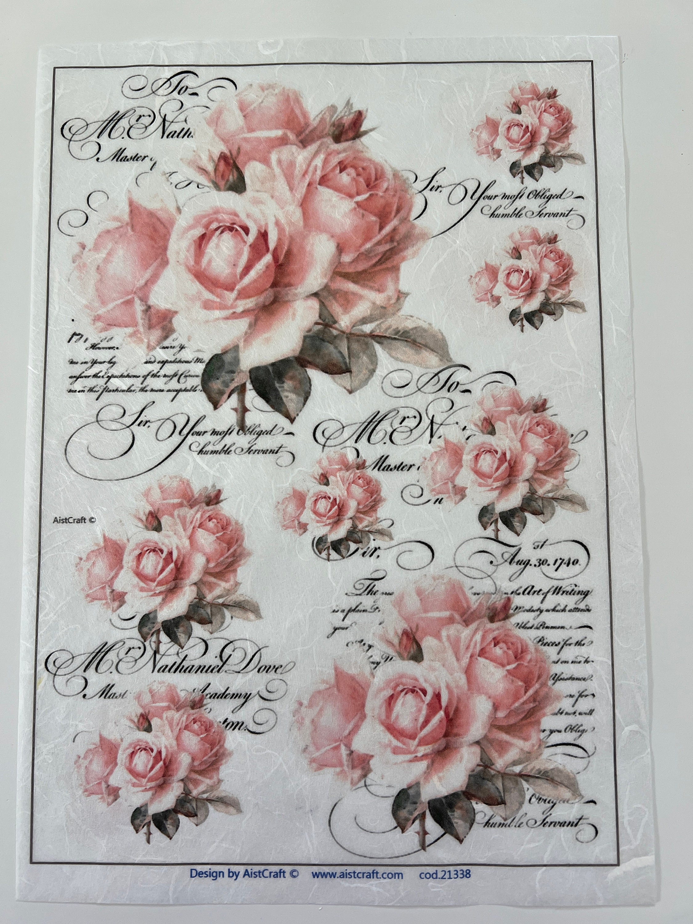 Roses Rice Paper - Etsy