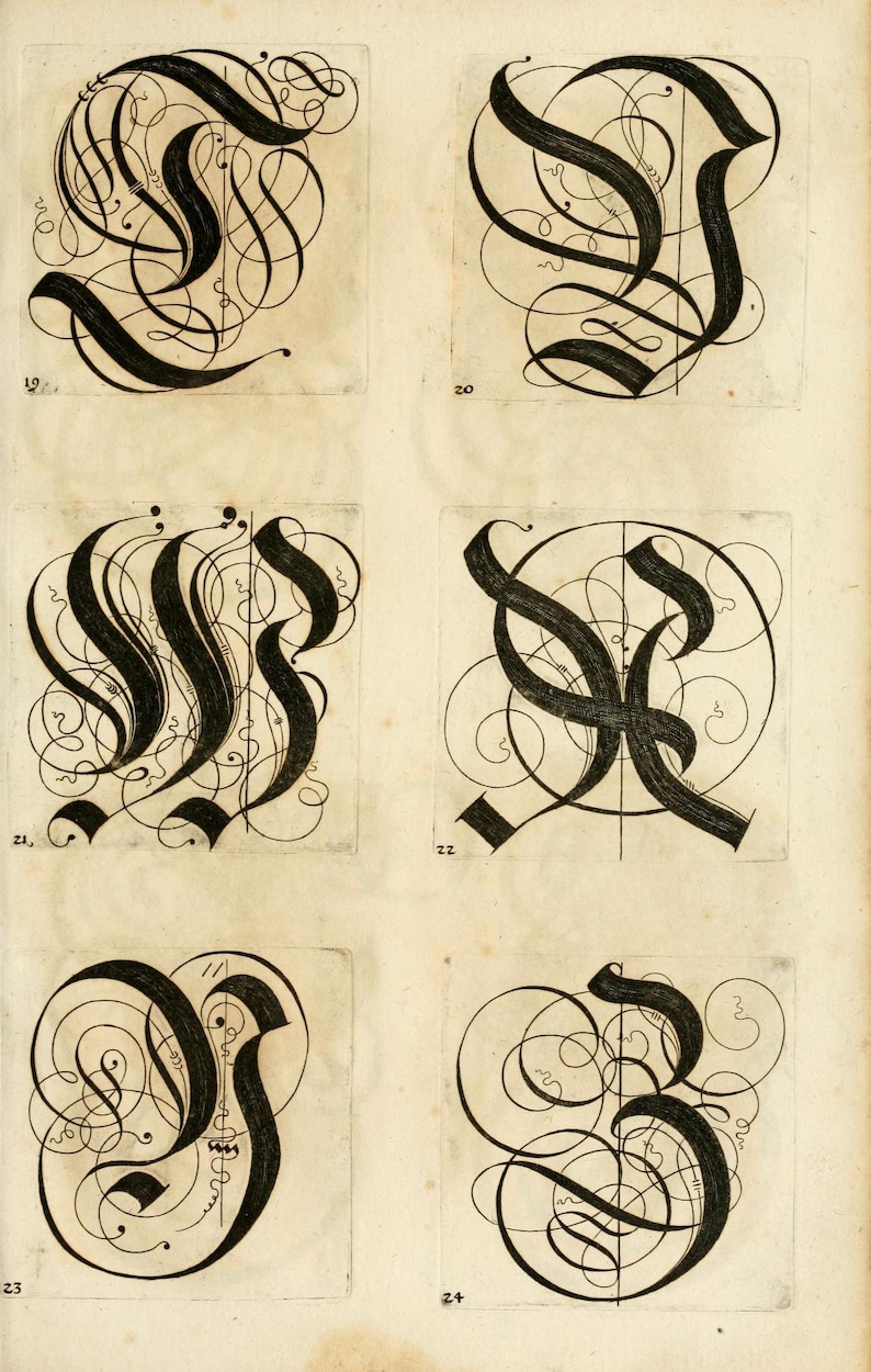 1700's German Alphabet Script Digital - Etsy