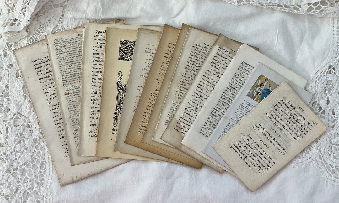 French Book Page Packs - Etsy