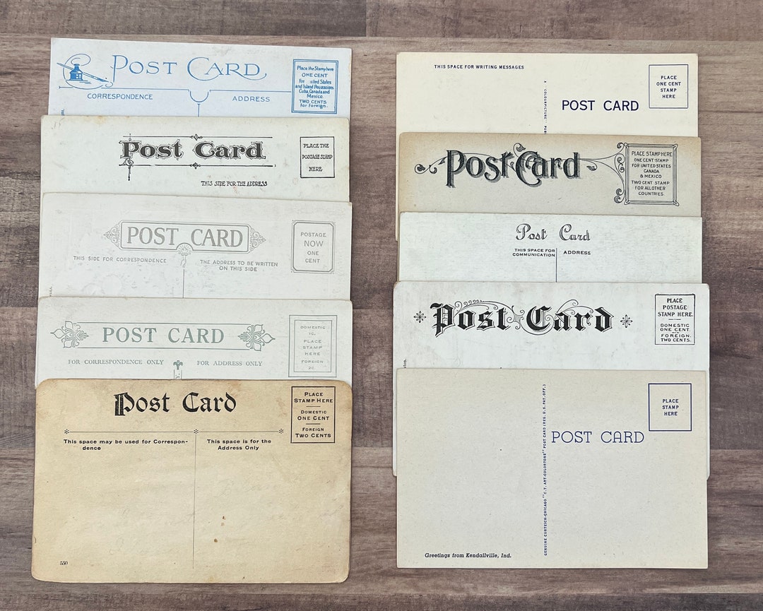 20 Digital Vintage Post Card Backs - Etsy