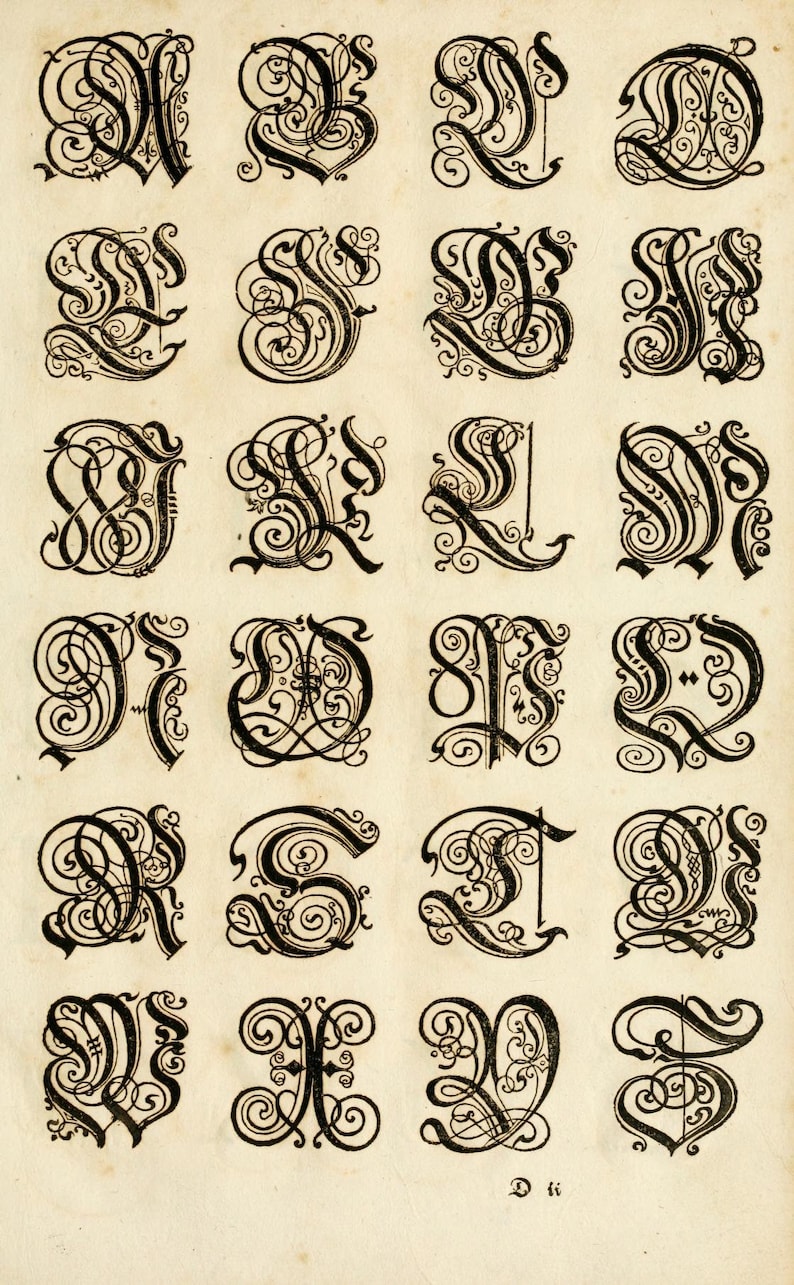 1700's German Alphabet Script Digital - Etsy